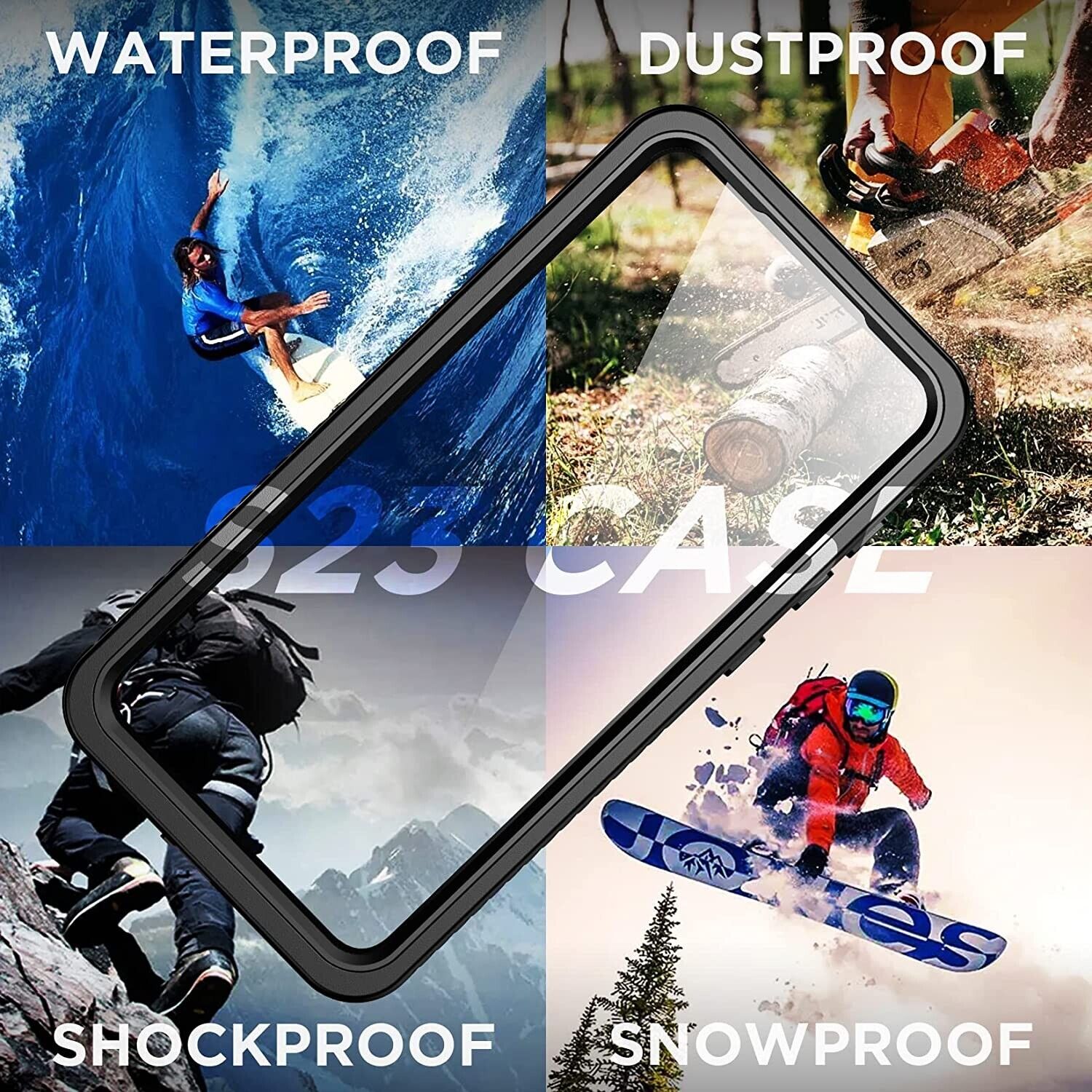 meritcase-Samsung Galaxy S23 Waterproof Case,Waterproof Built-in Lens & Screen Protector case