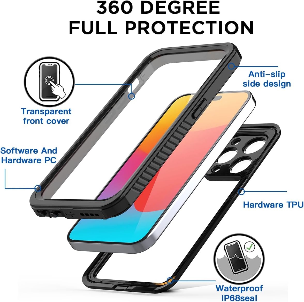 meritcase-iPhone 15 Pro Max Waterproof Case (6.7")